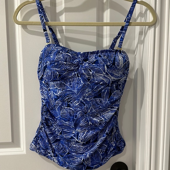 Chaps | Swim | Navy And White Tropical Tankini Top | Poshmark